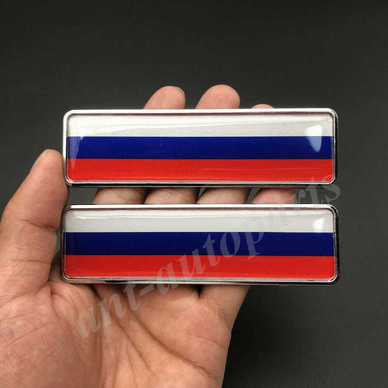 2x Metal Russia Russian Flag Car Emblem Badge Motorcycle Decals Sticker ...