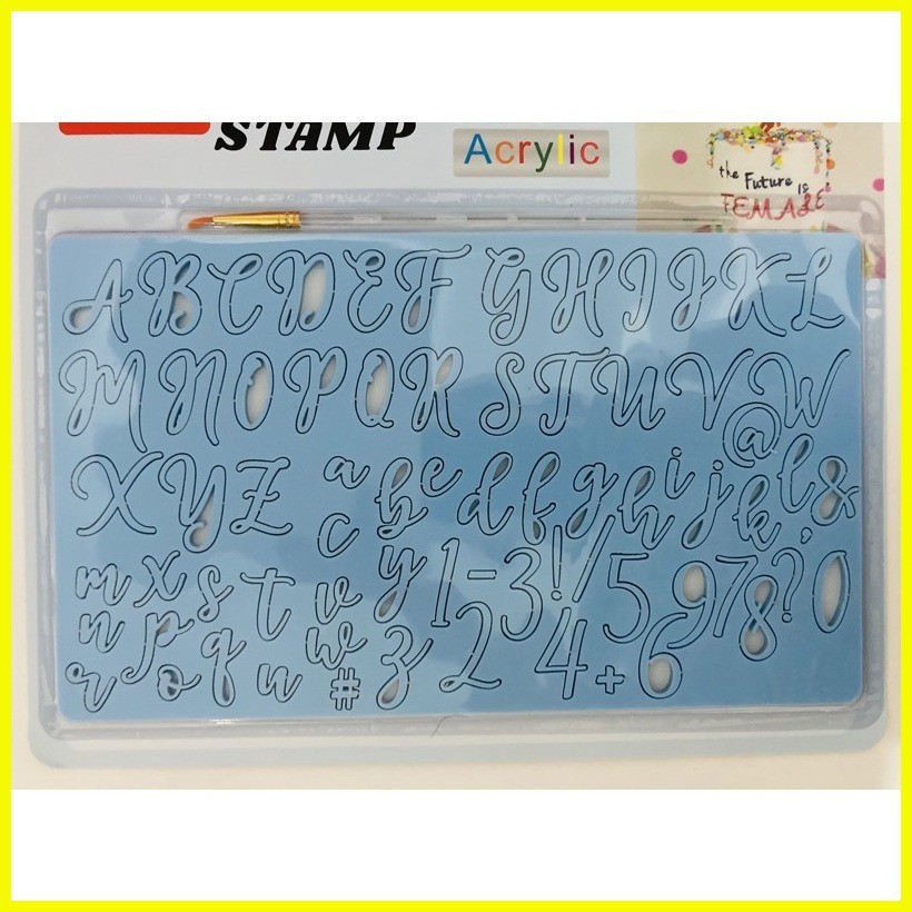 § Alphabet Acrylic Calligraphy Stamp Cake Stamp with free brush ...