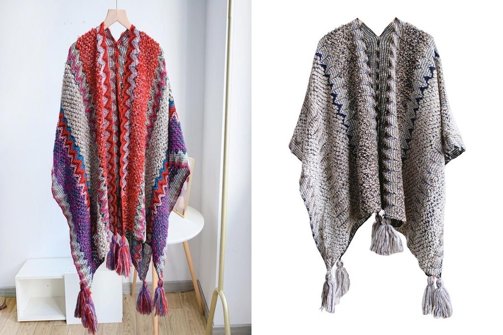 Bluelans Colorful Winter Cape Female Garment Ethnic Style Women Fall ...