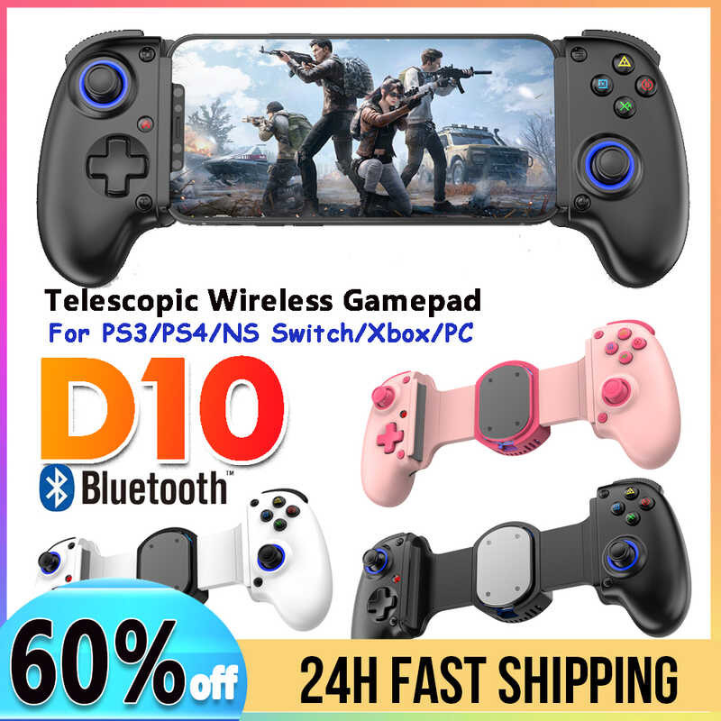 Telescopic Gamepad D10 Controller Joystick Wireles Bluetooth 5.2 Para ...