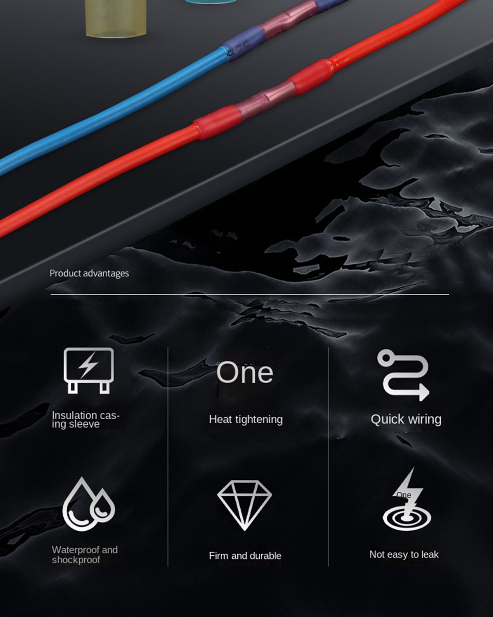 Wire Connection pipe Terminal Heat Shrink Butt Crimp Terminals ...