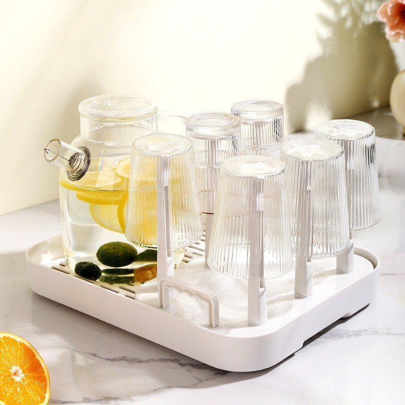 Plastic Cup Drying Rack Large Capacity Detachable Glass Cup Storage ...