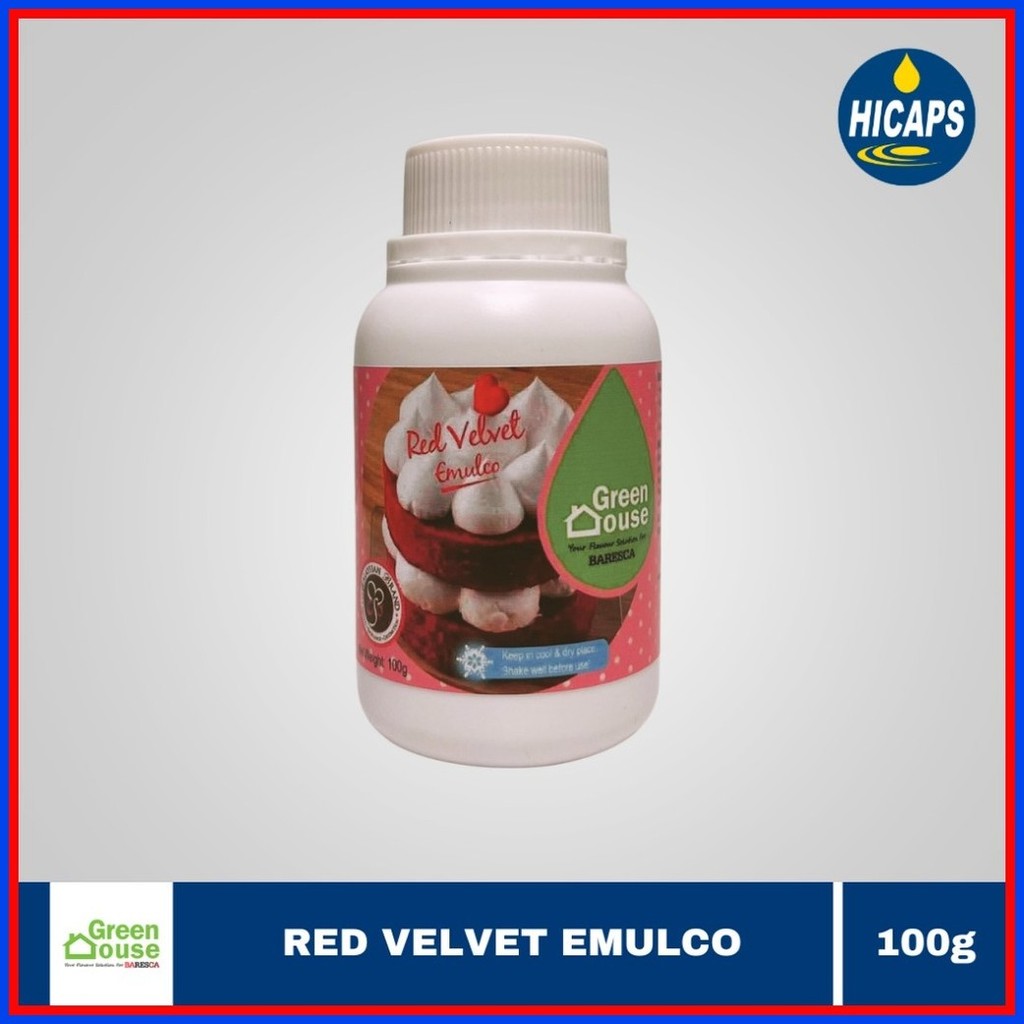 ๑ Hicaps Green House Red Velvet Emulco 100g (Flavor And Color) | Shopee ...