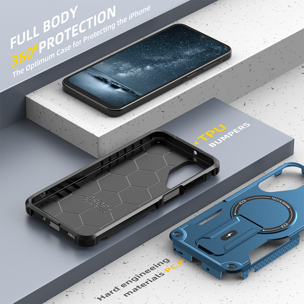 Lenuo Folding Stand Magnetic Circle Phone Case For Samsung Galaxy A56 A36 A16 A06 A55 A35 A15 ...