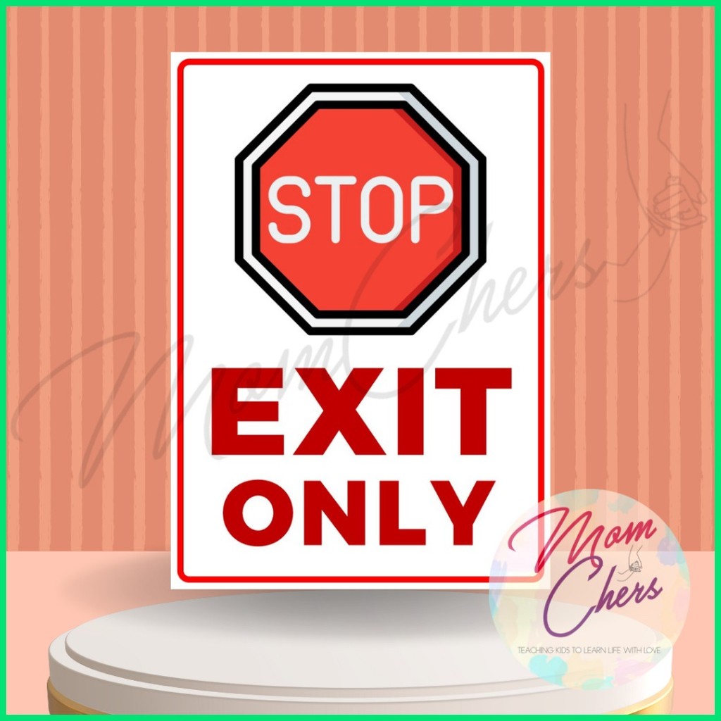 ≈ ⌚ ∷ Laminated Signage Poster Entrance Exit Entrance Only Exit only ...