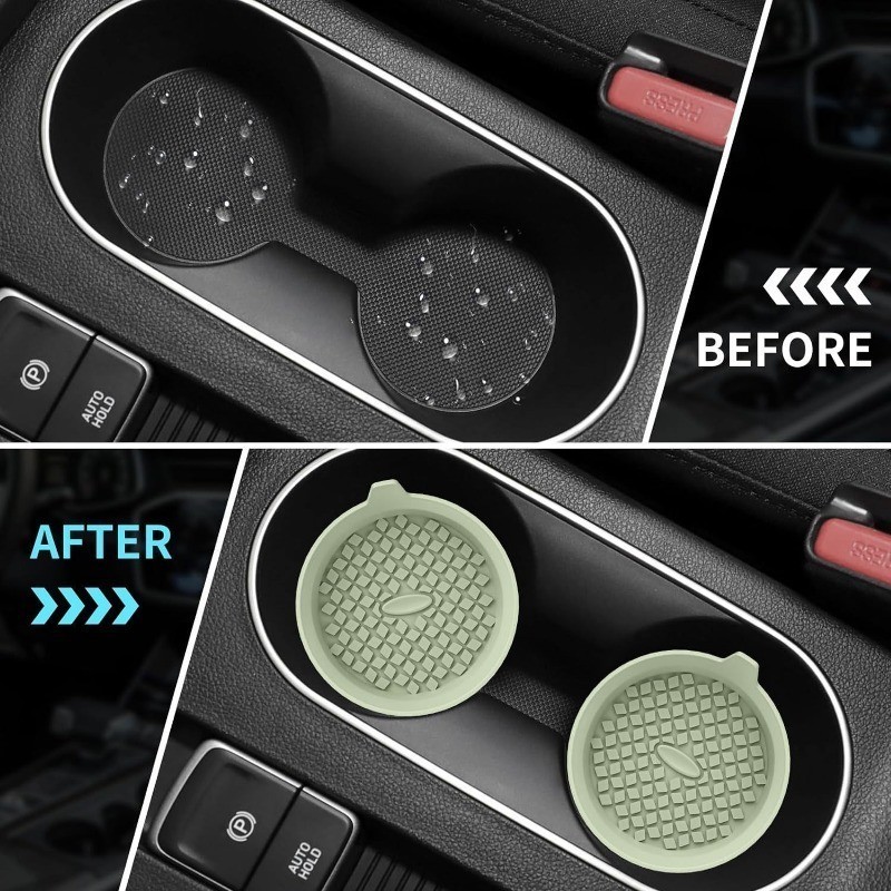Universal Waterproof Silicone Car Cup Coasters Premium Car Coasters ...