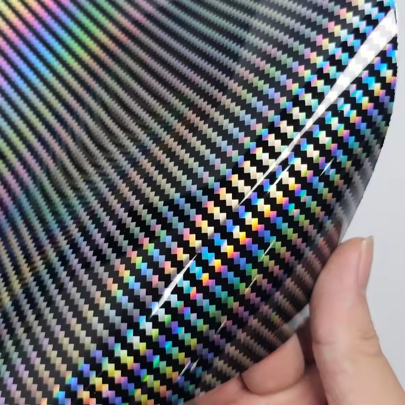 PET High Gloss Laser Rainbow 9D Carbon Fiber Vinyl Car Stickers ...