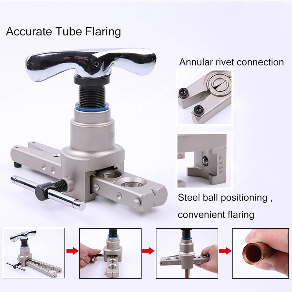 Refrigeration Tools Set With R410A R134A R22 Manifold Gauge and Flaring ...