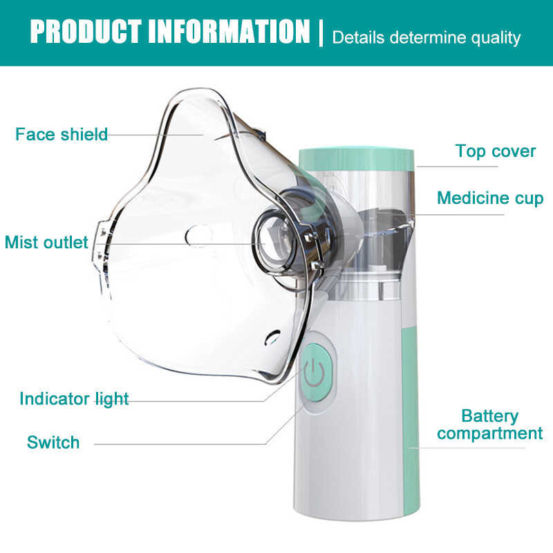 LY Mesh Portable Nebulizer Silent Mini First Aid Kit Handheld Asthma ...