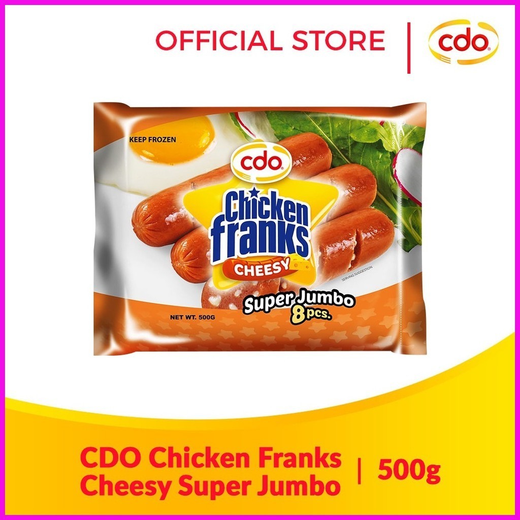 CDO Chicken Franks Cheesy Super Jumbo 500g | Shopee Philippines
