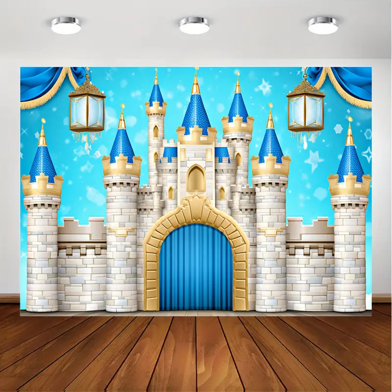 1pc Royal Prince Birthday Backdrop Medieval Castle Happy Birthday Party ...