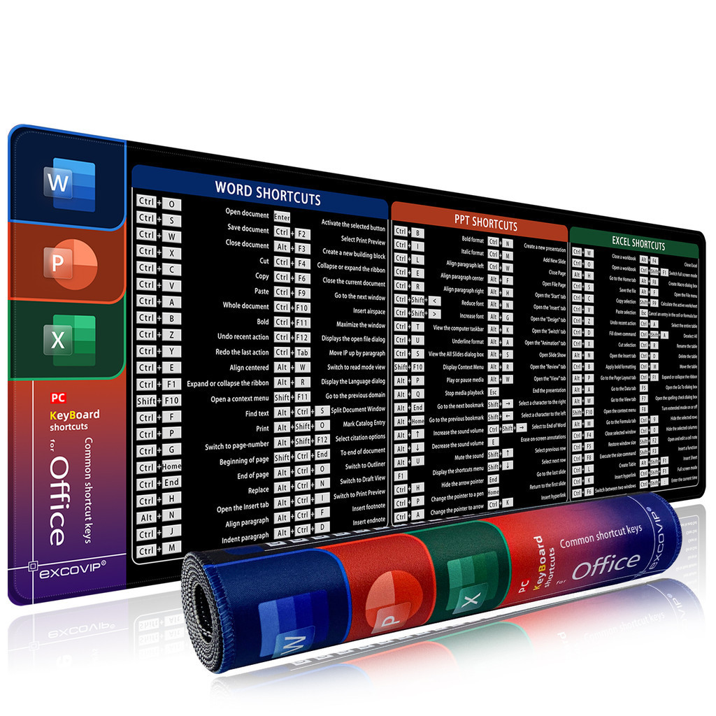 EXCO Office Shortcuts Mouse Pad Large Extended Big Keyboard Mousepad ...