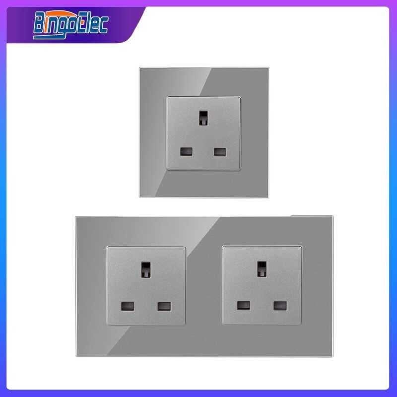 UK Standard Bingoelec Sockets Wall Plug Power Socket Crystal Glass ...
