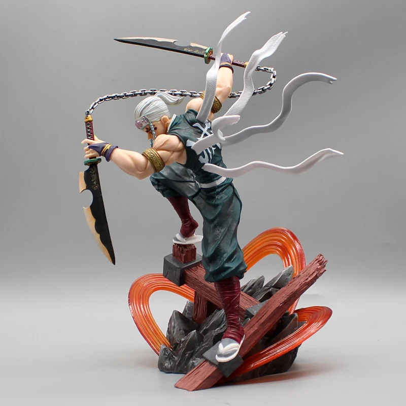 27cm Demon Slayer figures Uzui Tengen Figures 2 Heads Kimetsu No Yaiba ...