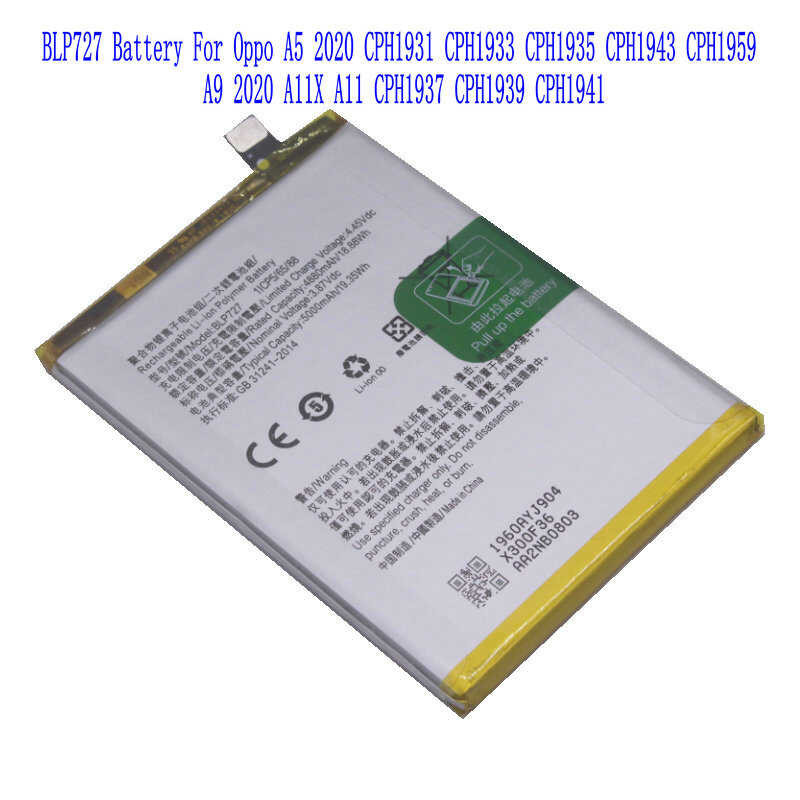 1X New 5000Mah Blp727 Battery For Oppo A5 2020 Cph1931 Cph1933 Cph1935 ...