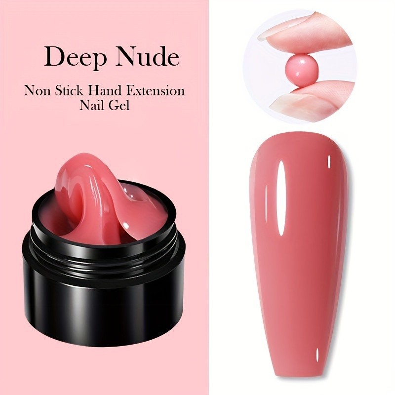 Non Stick Hand Solid Extension Nail Gel Clear Nude Pink Extension Gel ...