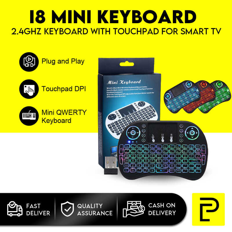 i8 Wireless 3-color Backlight Mini Keyboard Sa Touchpad Para sa PC ...