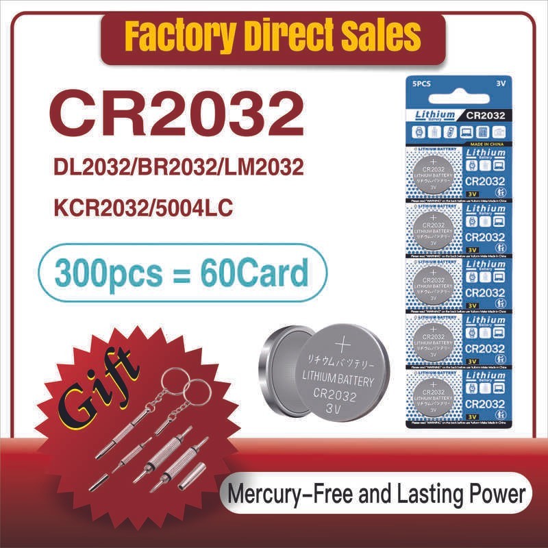 Wholesale 300Pcs Cr2032 3V 200Mah Lithium 2032 Button Battery For Watch ...