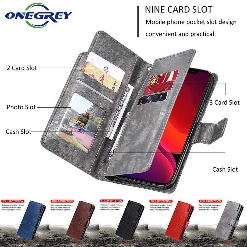[Mga Bagay Sa Stock] Leather Card Flip Wallet Case para sa iPhone 14 13 ...