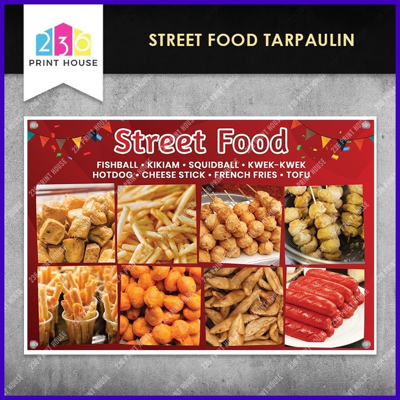STREET FOOD Tarpaulin Banner Fishball, Kikiam, Squidball Food Cart ...