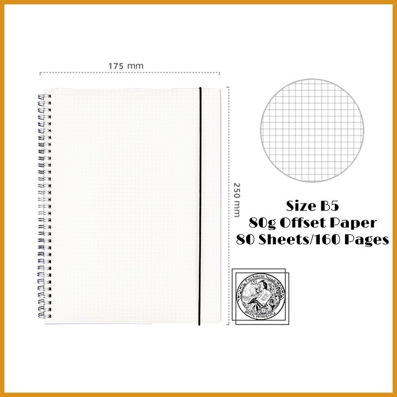 Parchment Scroll Spiral Notebook A5/B5 With Garter (Blank, Cornell ...