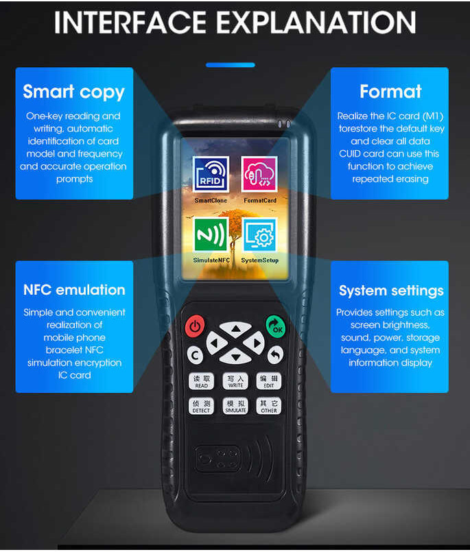 RFID Reader Boland Writer 10 Frequencies Access Duplicator NFC Copier ... RFID Reader Boland Writer 10 Frequencies Access Duplicator NFC Copier ...