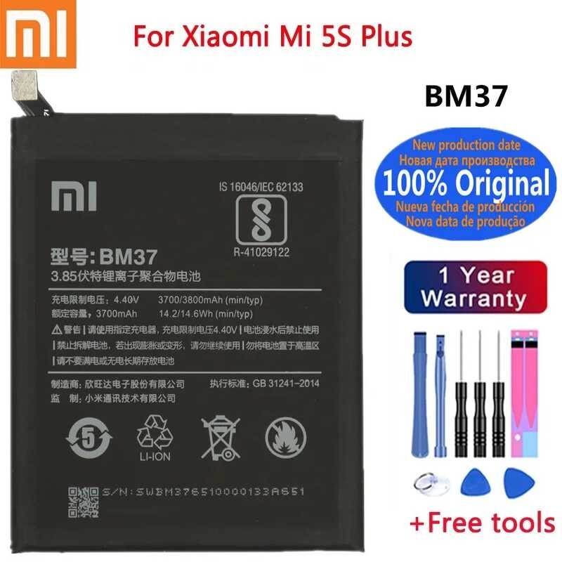 High Quality BM37 Orihinal For Xiaomi Mi 5S 5SPlus MI5S Plus 3800mAh Mobile Phone Battery ...