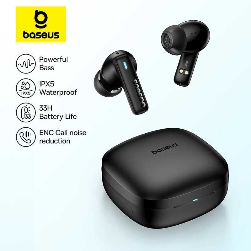 Baseus Bowie E19 True Wireless Earphones 12mm Drivers na may Big Bass Bluetooth 5.3 33H Long ...