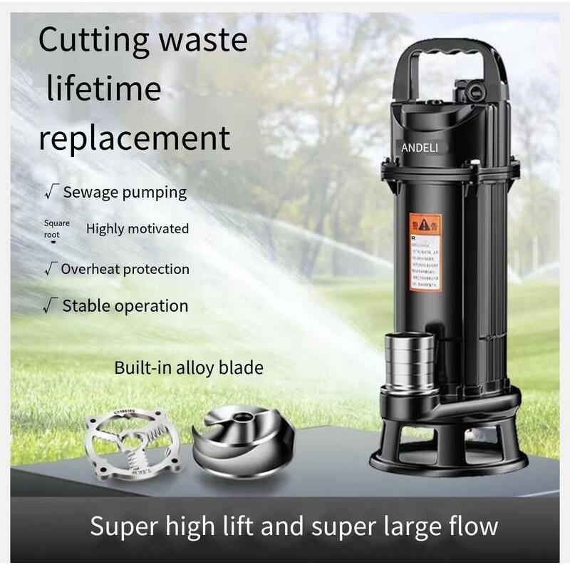Submersible Pure copper motor high lift sewage industrial cutting ...