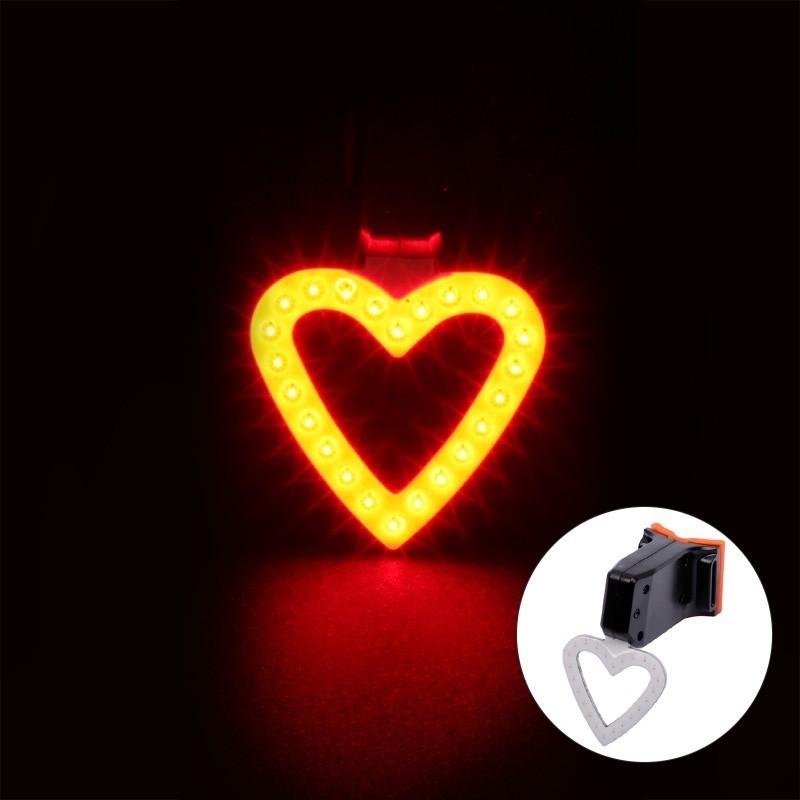 Super Bright Bike Taillights - USB Rechargeable Round, Heart & Star ...