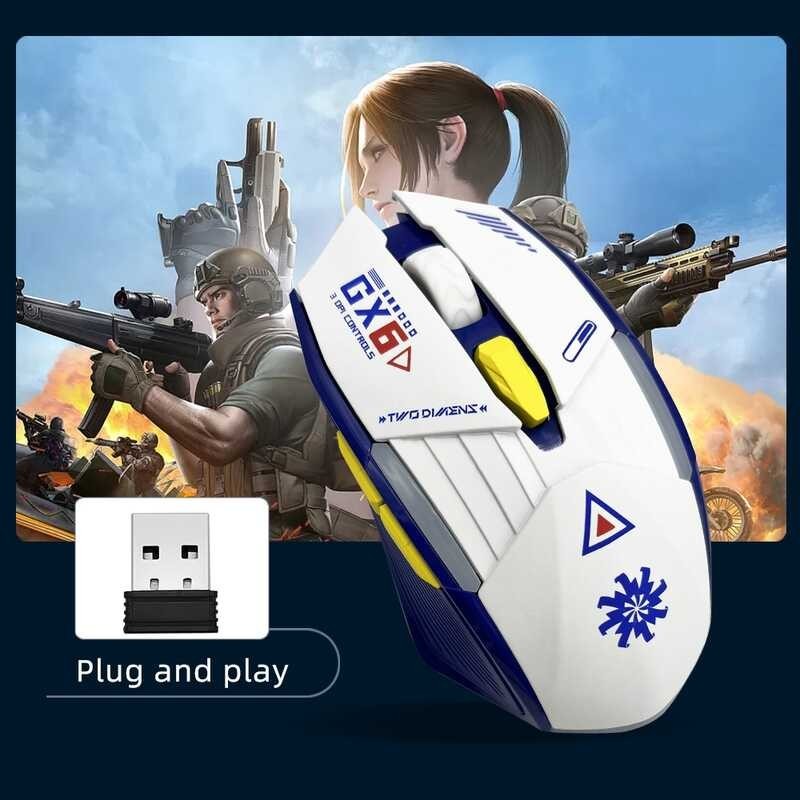 Zeus Snow Flake GX6 2.4G Wireless Rechargeable 6 Keys 3200 DPI Gaming ...