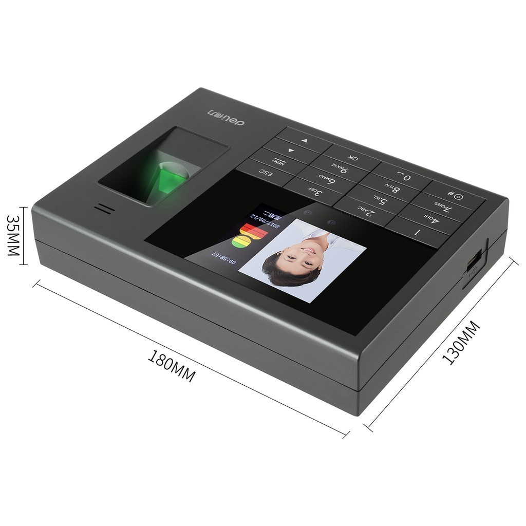 Deli Biometrics Scanner Attendance 2.8'TFT Fingerprint + Face recognition Attendance Machine ...
