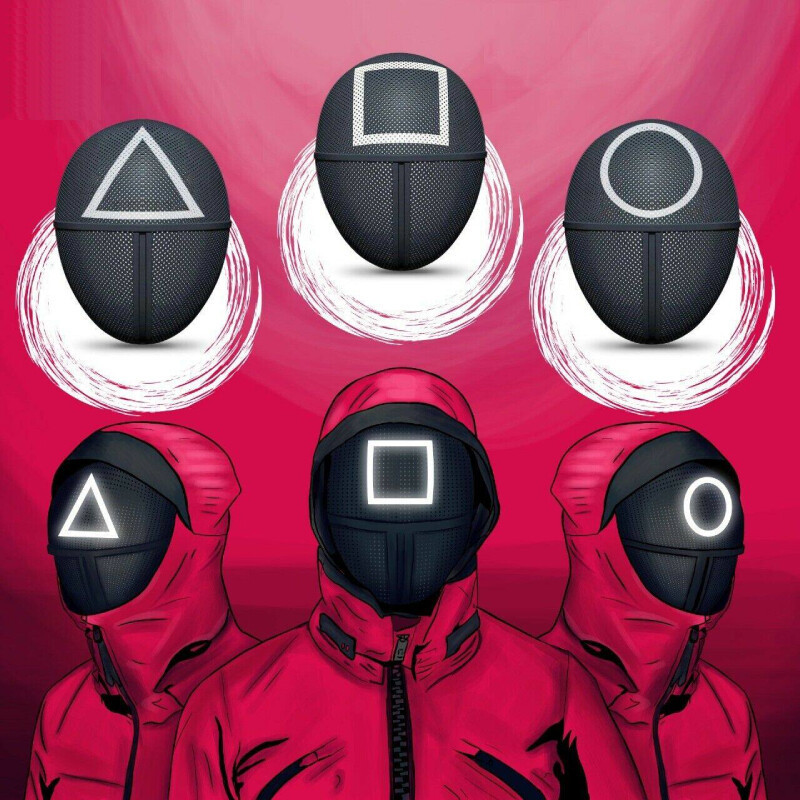 Squid Game Guard Cosplay Halloween Costume Pink Jumpsuit with Glove ...