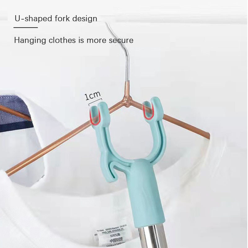 Balcony fork pole clothes hangers retractable pole Household Telescopic ...