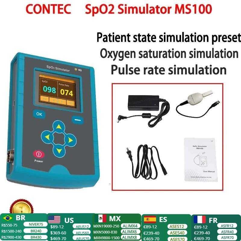 Tt CONTEC Ms100 Spo2 Simulator, Pulse Oximeter Accuracy Oxygen ...