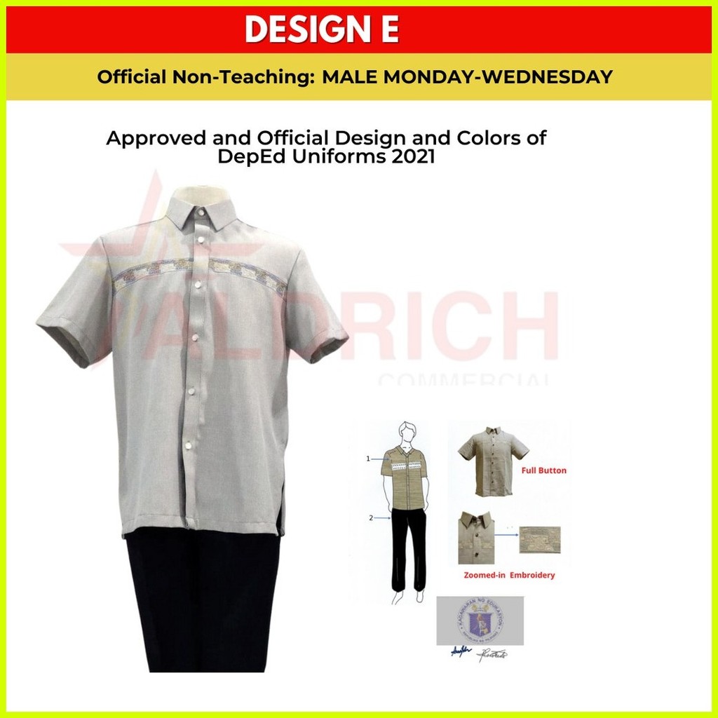 Aldrich Commercial DepEd Uniform National Non-Teaching Uniform for Male ...