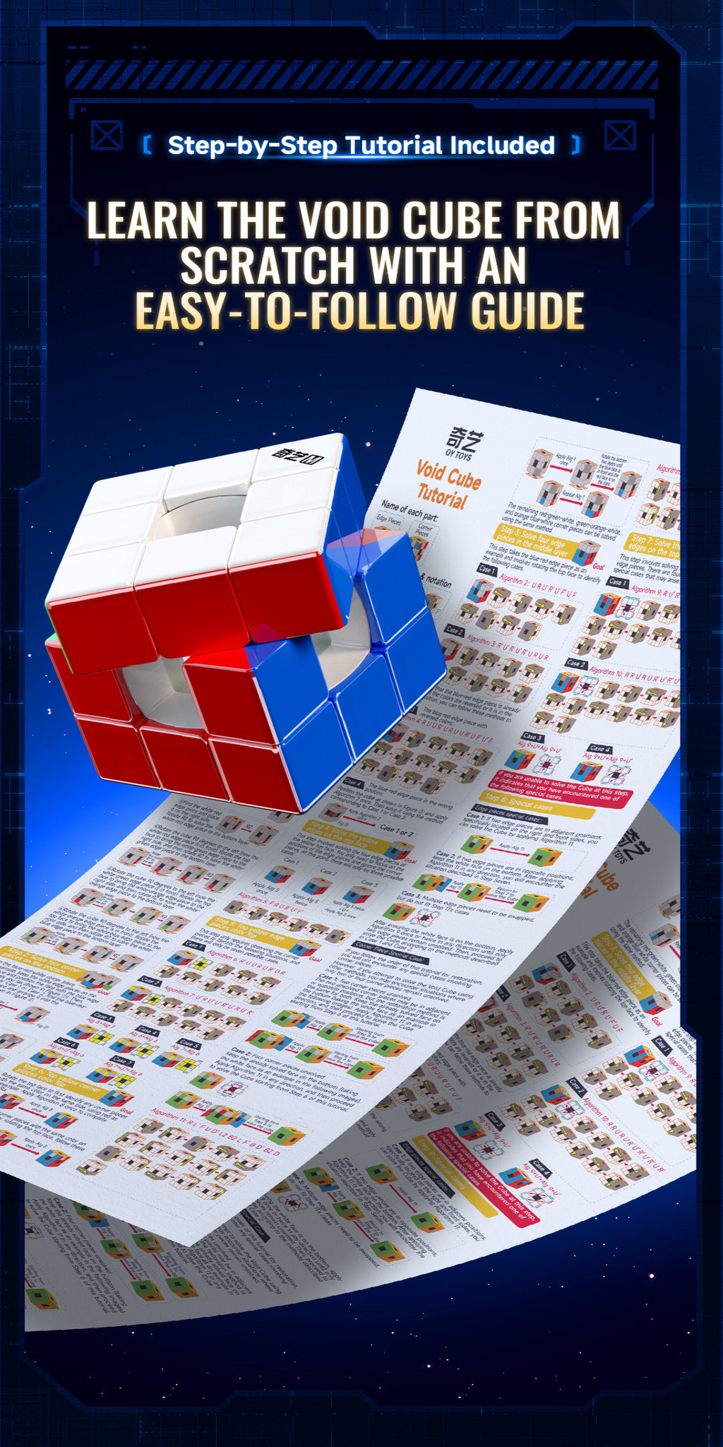 Qiyi Racing Void Magnetic Cube 3x3x3 Speed Cube UV Coating 3x3 Magic ...