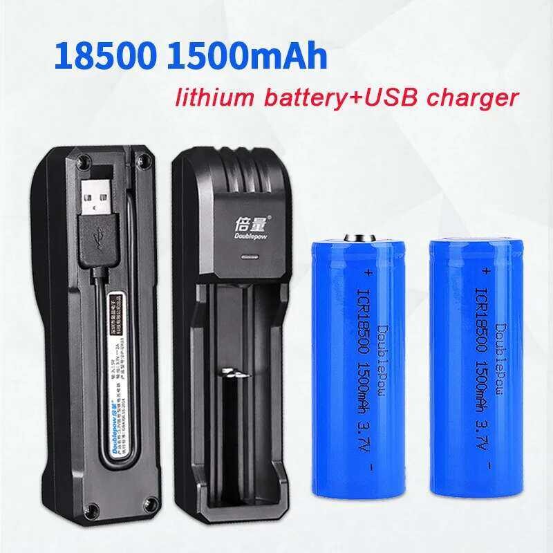 18500 Li-ion Battery 3.7V 1500mAh Rechargeable Lithium Ion Batteries ...