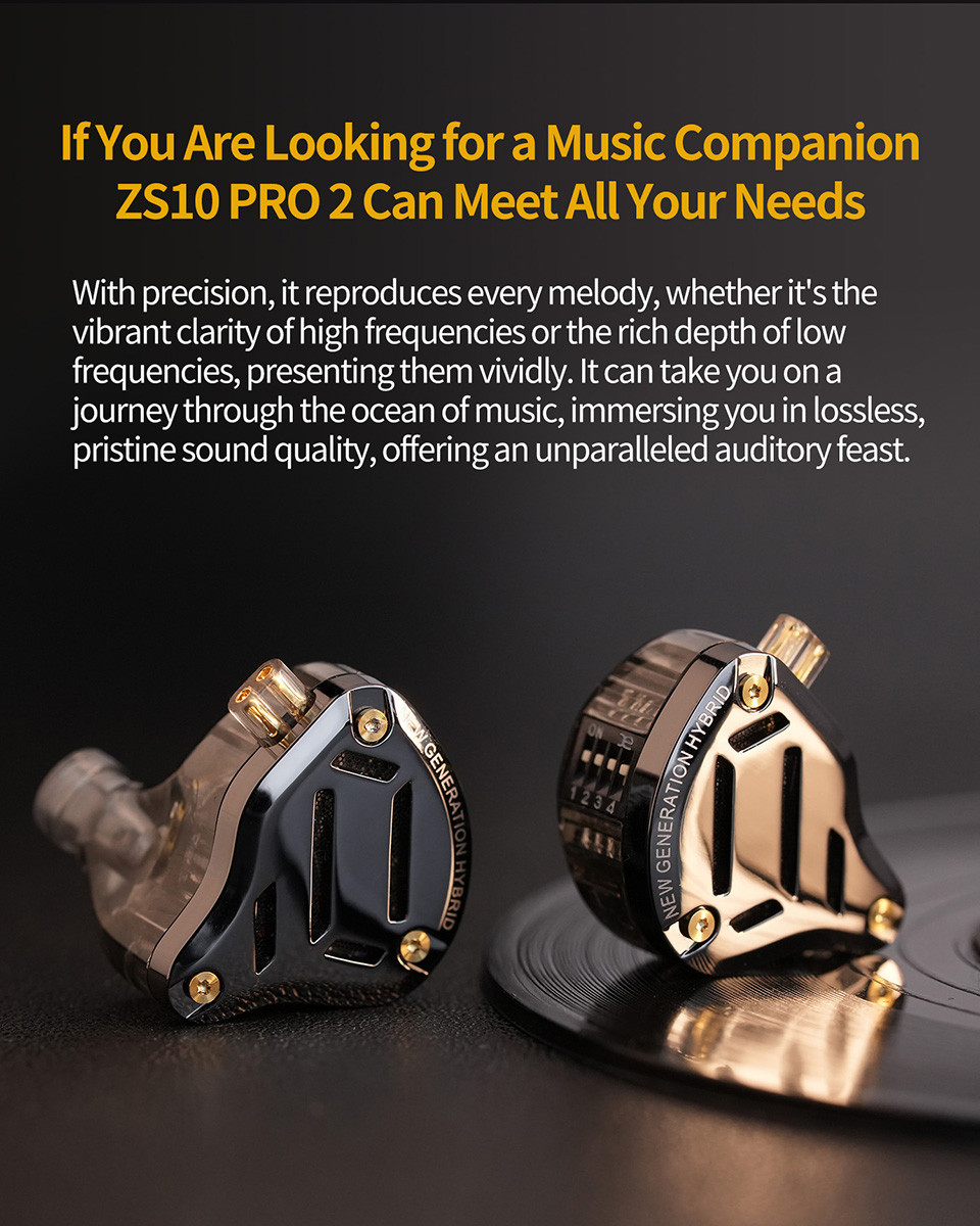 KZ ZS10 Pro 2 Metal Earphone HIFI In Ear Bass Earbud 4-Level Tuning ...