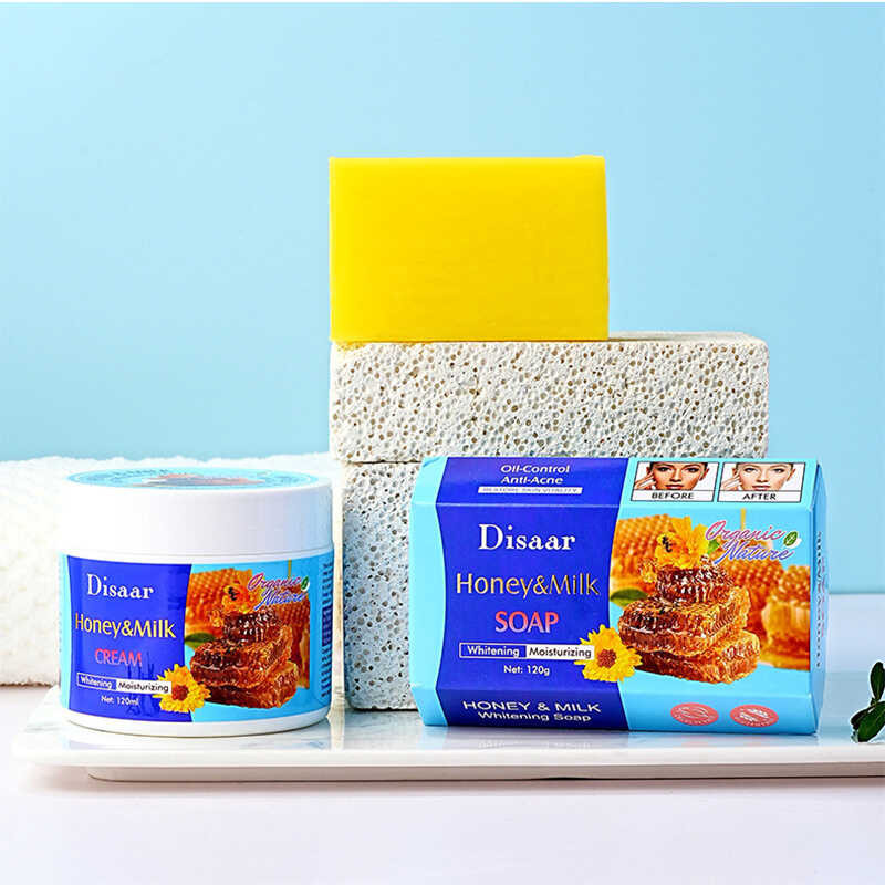 Disaar Honey & Milk Extract Kit Deep Cleaning Facial Soap Nourishing ...