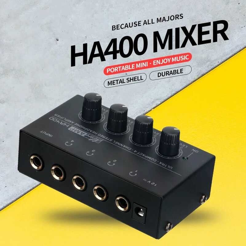 Audio Ha400 Ultra-Compact Amplifier 4 Channels Mini O Stereo Headphone ...