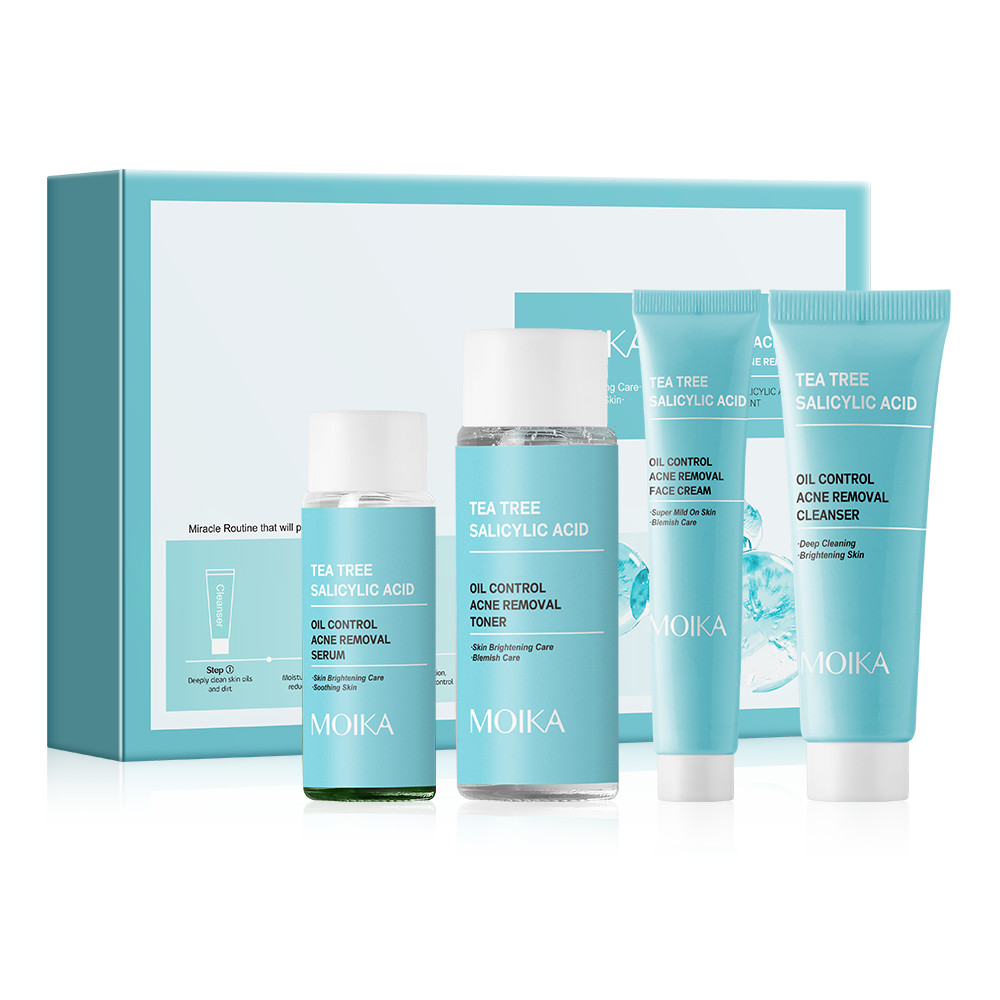 MOIKA Skin Care Set for Acne 4 In 1 Tea Tree Oil Salicylic Acid Facial ...