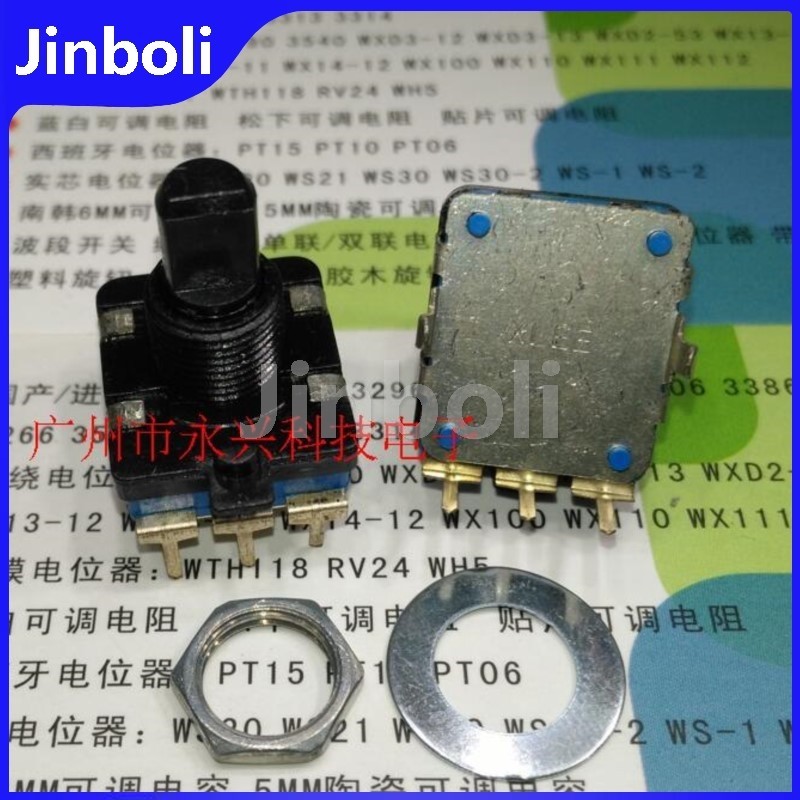 3PCS 24 Position 360 Degree Rotary Encoder EC16 3 Pin Half Shaft Length 15MM Without Switch ...