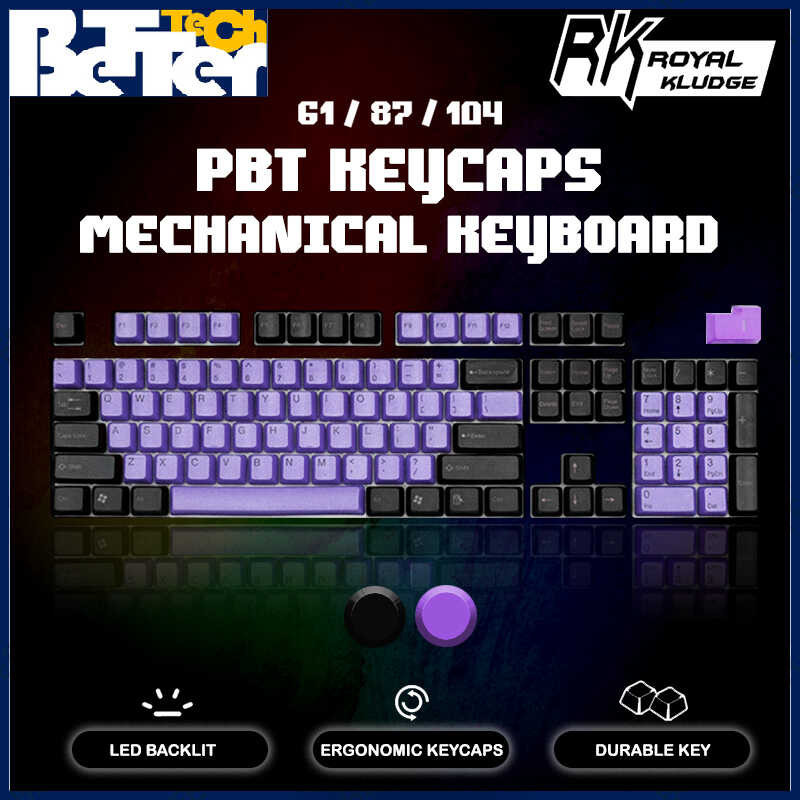 Ergonomic Backlit PBT Caps 61 87 / 104 Keycaps for Mechanical Keyboards ...