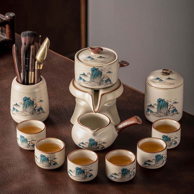 Ru Ware Automatic Tea Set Home High-End Lazy Tea Maker Chinese Ceramic ...