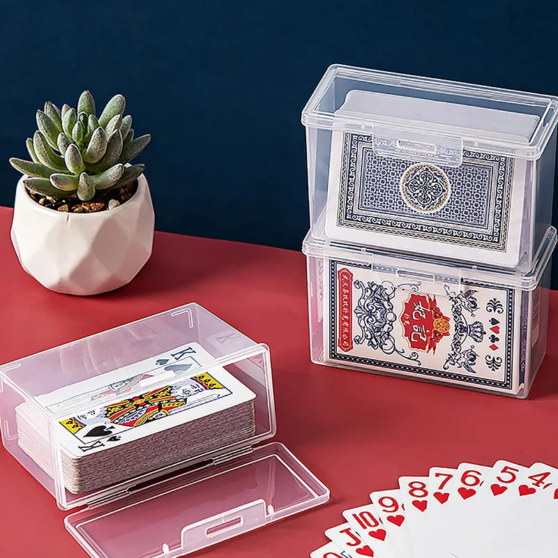 Plastic Storage Poker Case Transparent Playing Cards Container Desk ...