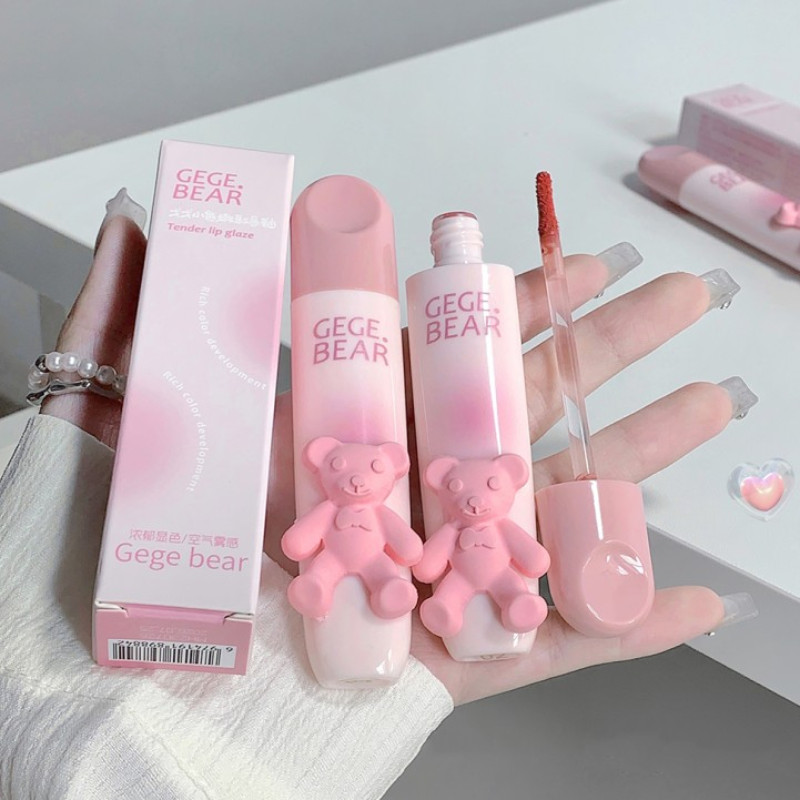 Gege Bear Lip Glaze Velvet Soft Matte Waterproof Non-fading Whitening Lip Tint Lipstick | Shopee ...