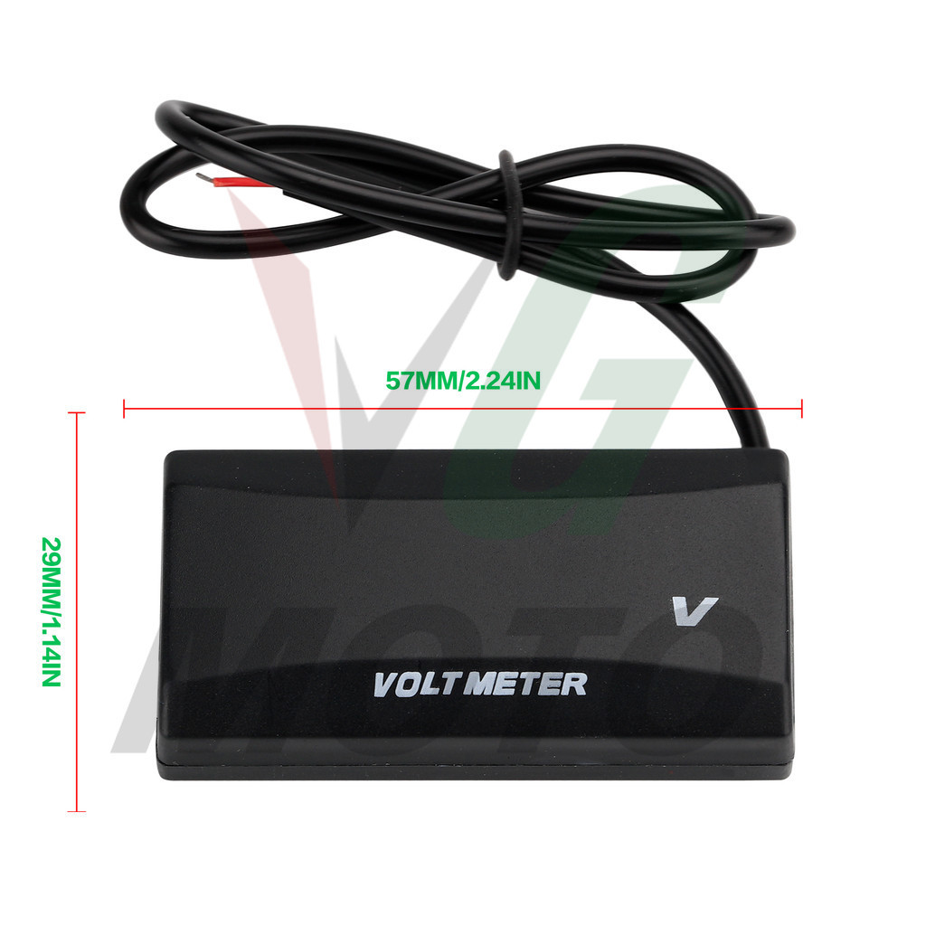 Motorcycle Digital Voltmeter 12V Waterproof Battery LED Voltmeter with ...