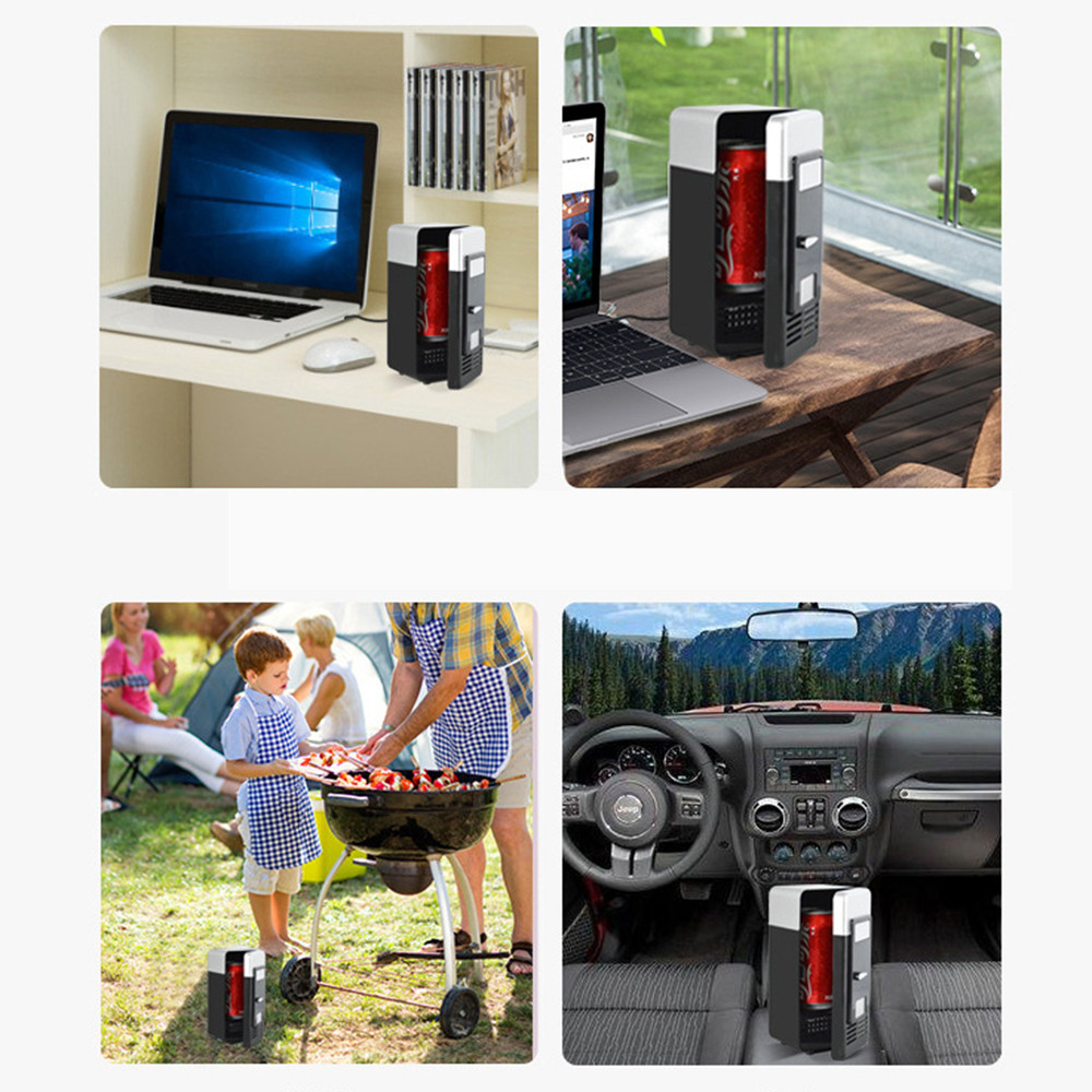 Mini USB Fridge Cooler Beverage Drink Cans Cooler/Warmer Refrigerator ...