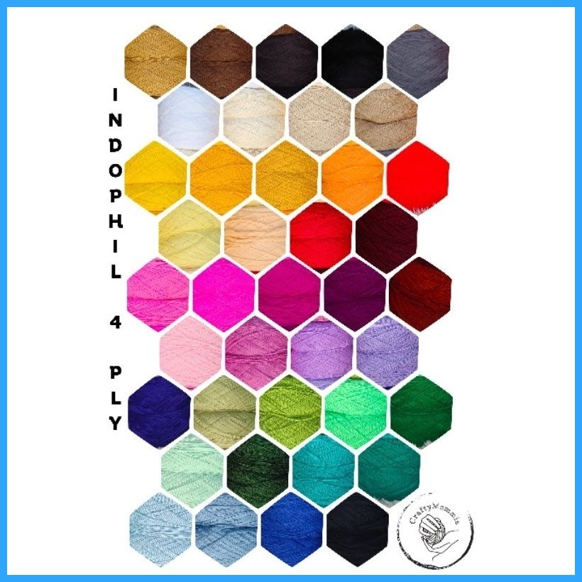 Crochet Indophil 4ply Yarn **PART 1**(100g-200g) | Shopee Philippines